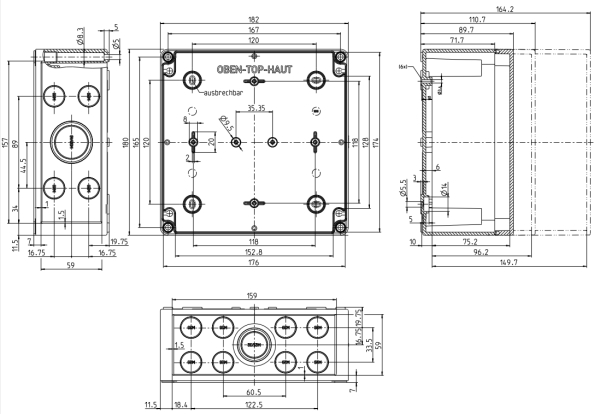 TK enclosure model PS 1818-9-t-m - polystyrene (metric knockouts) - ITC ...