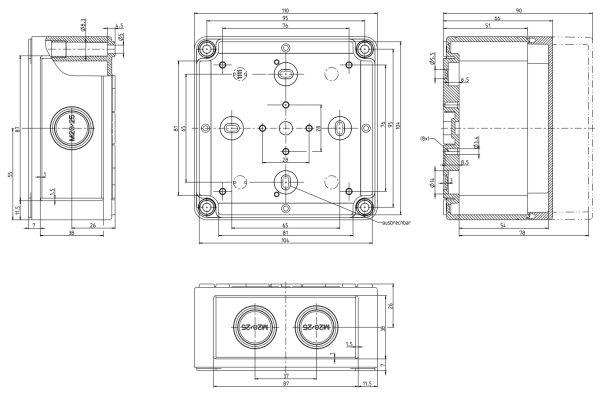 TK enclosure model PC 1111-9m - polycarbonate (metric knockouts) - ITC ...
