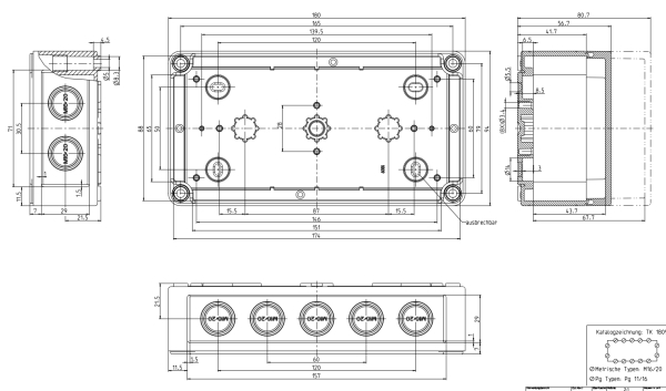 TK enclosure model PC 2518-11-tm - polycarbonate (metric knockouts ...