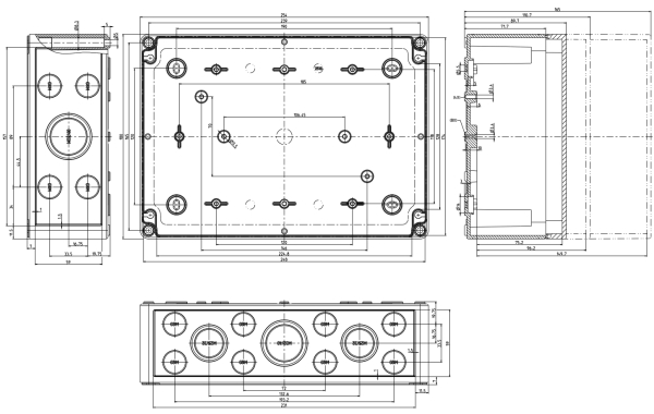 TK enclosure model PC 1818-16-tm - polycarbonate (metric knockouts ...