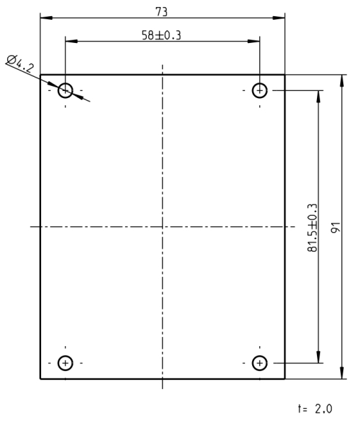 Mounting plate TG MPS-1208 for TG encl., steel - ITC Electrical Components