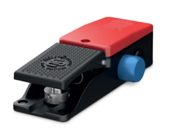 Single 2-stage foot switch, metal, safety lock with manual release, 2NO ...