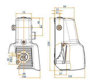 Single 2-stage foot switch, metal, safety lock with manual release, 2NO ...
