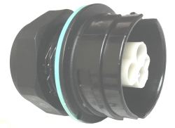 TEEPLUG panel mount PLUG connector IP68; w/Nut; 3-pole male insert ...