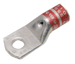 Uninsulated copper colour-coded crimp lug standard barrel 1/0AWG pink 3 ...