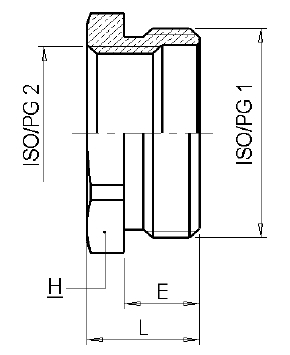 Thread reducer, brass nickel plated, M50(M) to M40(F) hex type - ITC ...