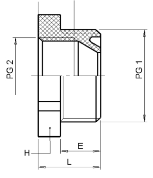 Thread reducer, Pg36(M) to Pg16(F), polyamide - ITC Electrical Components