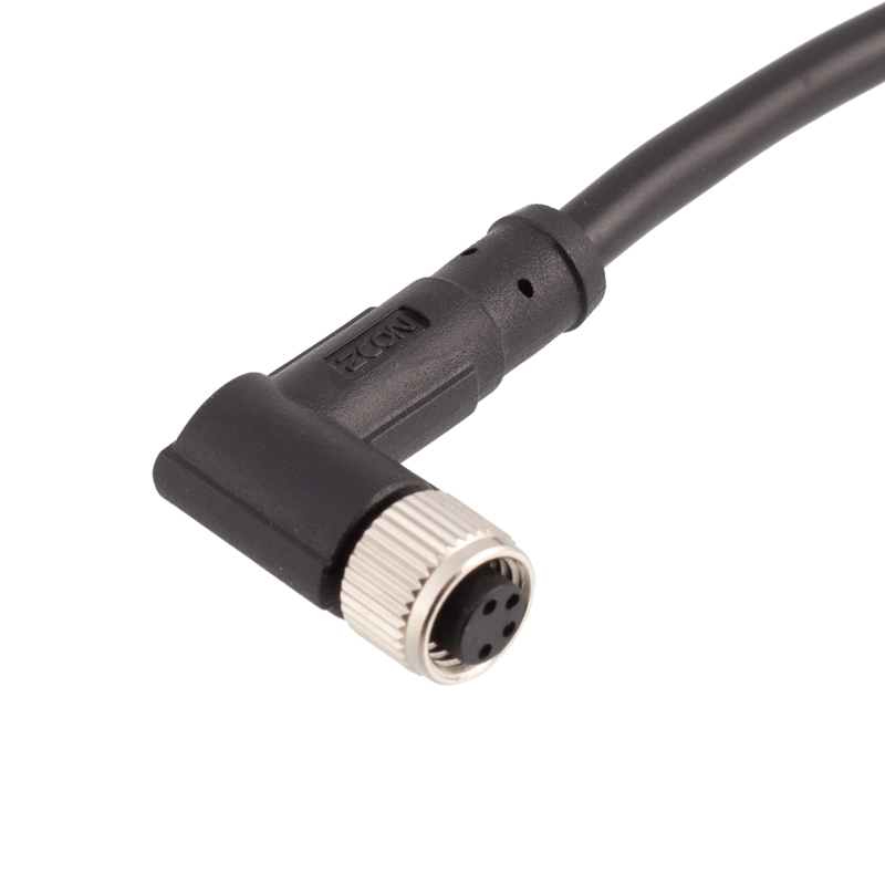 M8 Cable, Female, 90°, 4pins, PVC, 3m - ITC Electrical Components